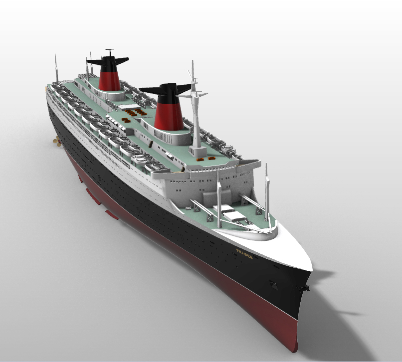 STL file Paquebot FRANCE (1960) ocean liner print ready model - full ...