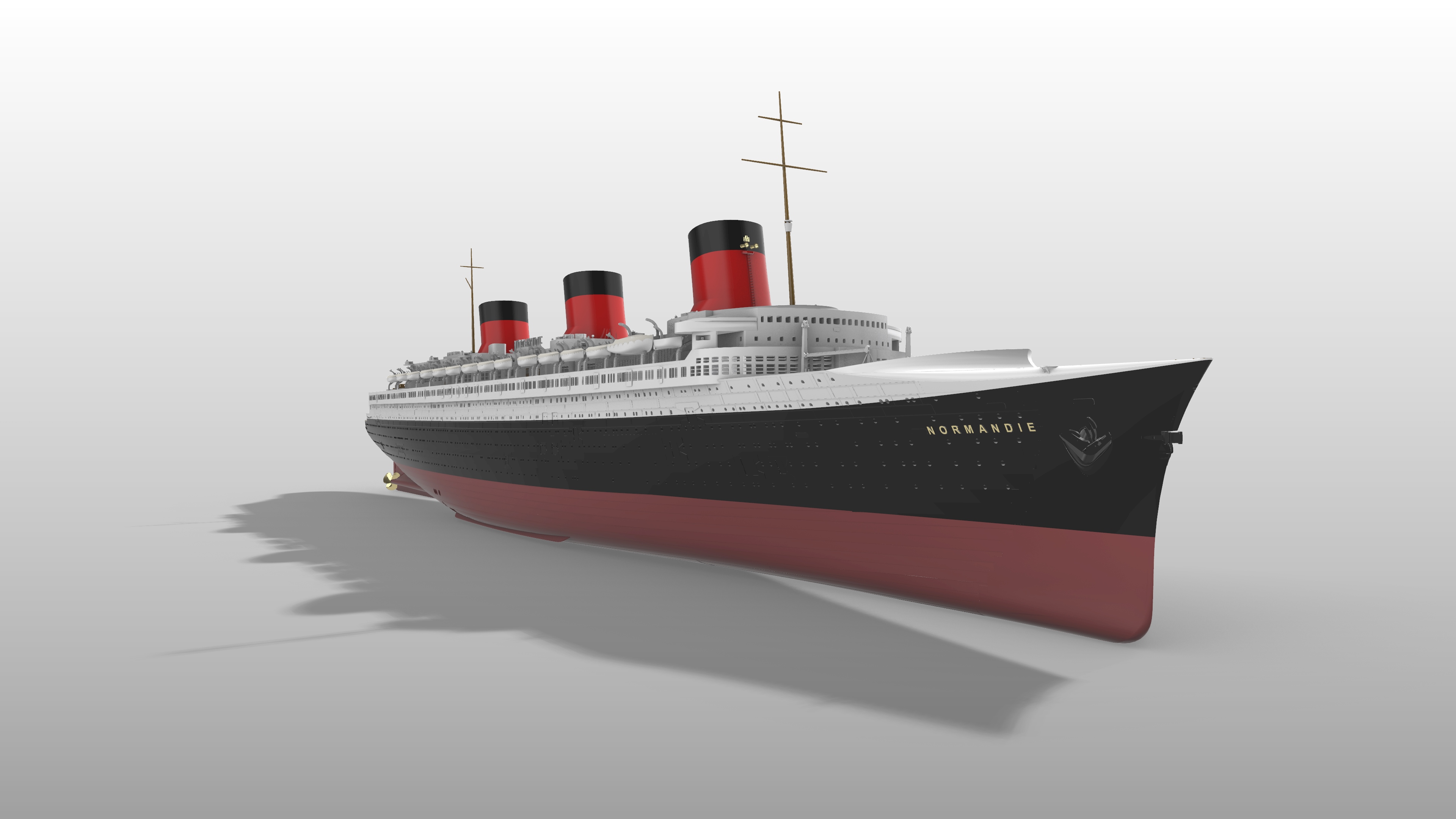 STL file SS Normandie ocean liner printable model, full hull and ...