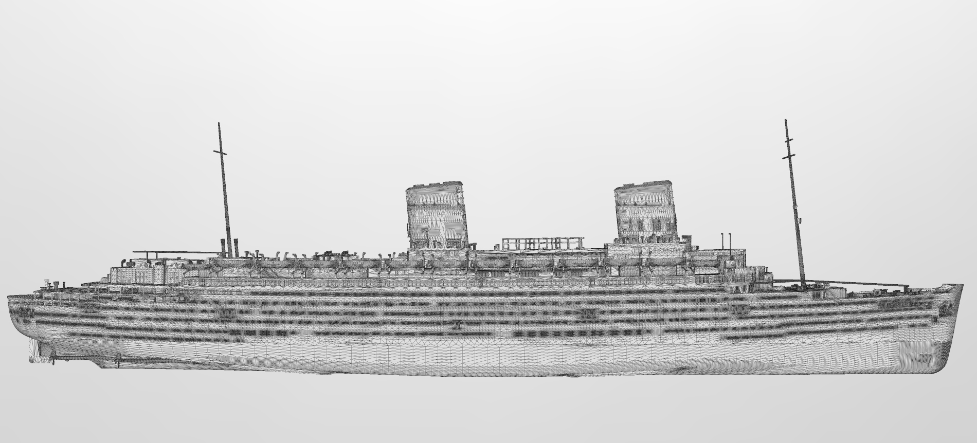 Archivo STL SS LIBERTE transatlántico (versión 1954) modelo imprimible ...