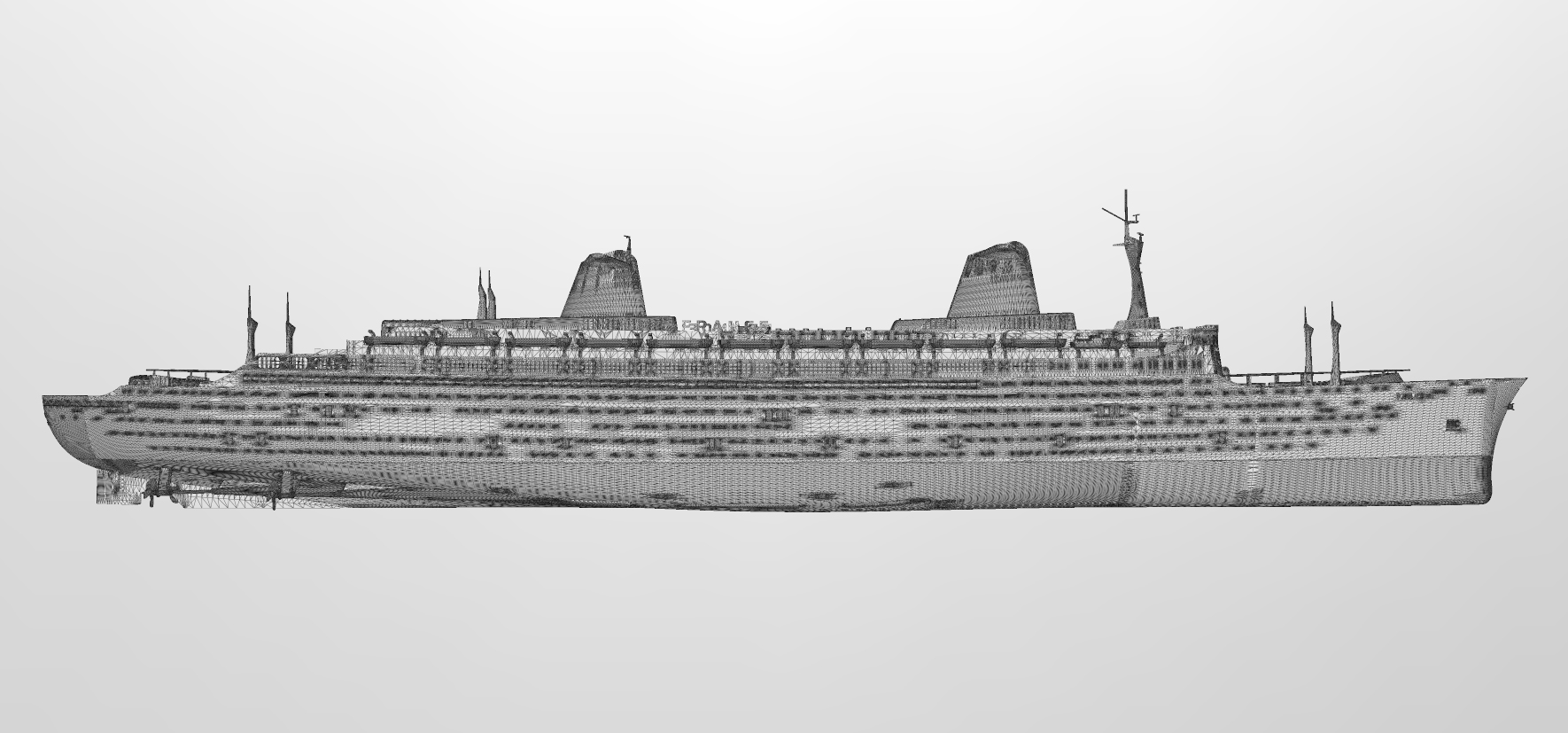 STL file Paquebot FRANCE (1960) ocean liner 1/600 print ready model kit ...