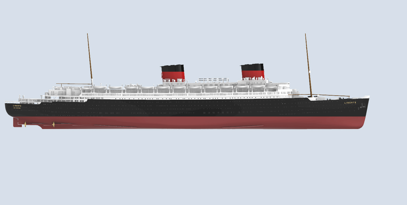 STL-Datei SS LIBERTE ocean liner (1950 version) printable model - full ...