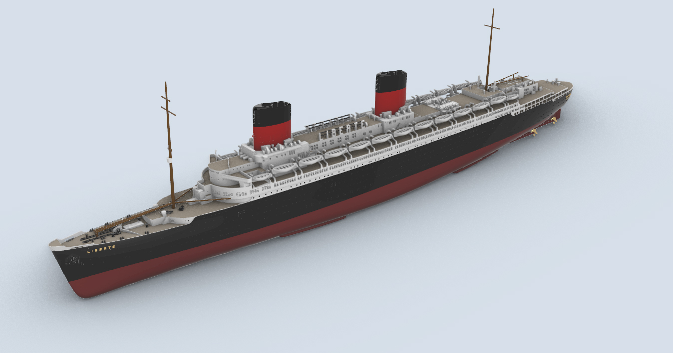 Archivo STL SS LIBERTE transatlántico (versión 1954) modelo imprimible ...