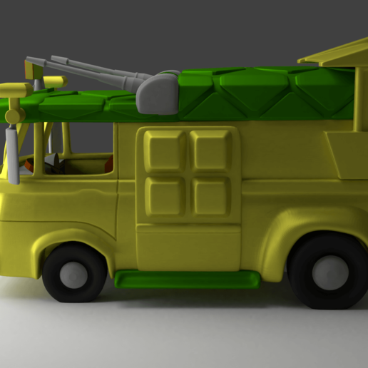 Download STL file volkswagen van of the first cartoon Teenage Mutant ...