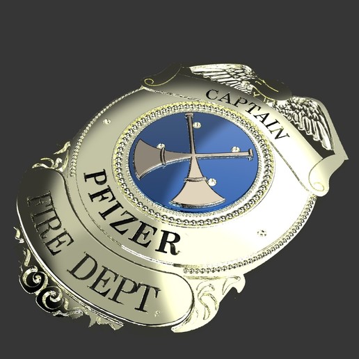Download 3D printer files Fire Dept Captain Shield ・ Cults