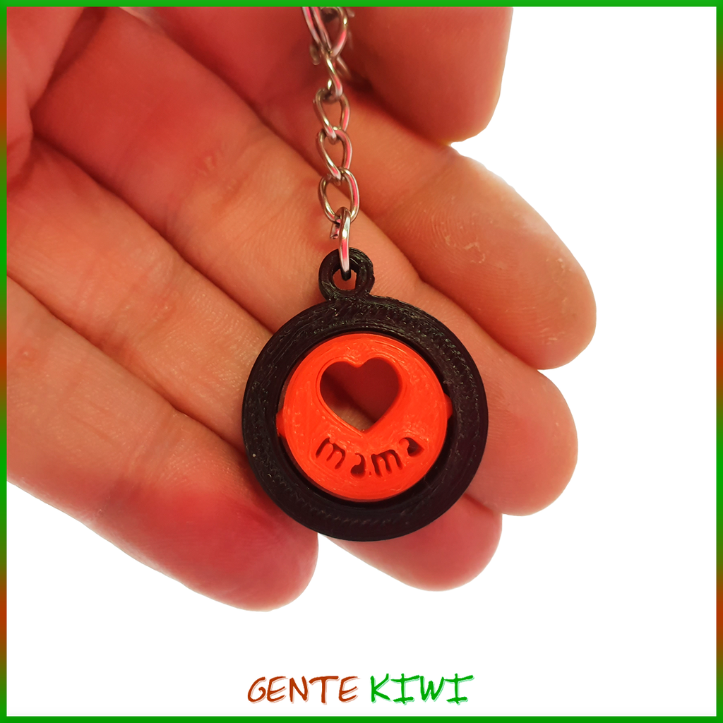 Free 3D file keychain rotary heart Mama - Mum - MoM・3D printer model to ...