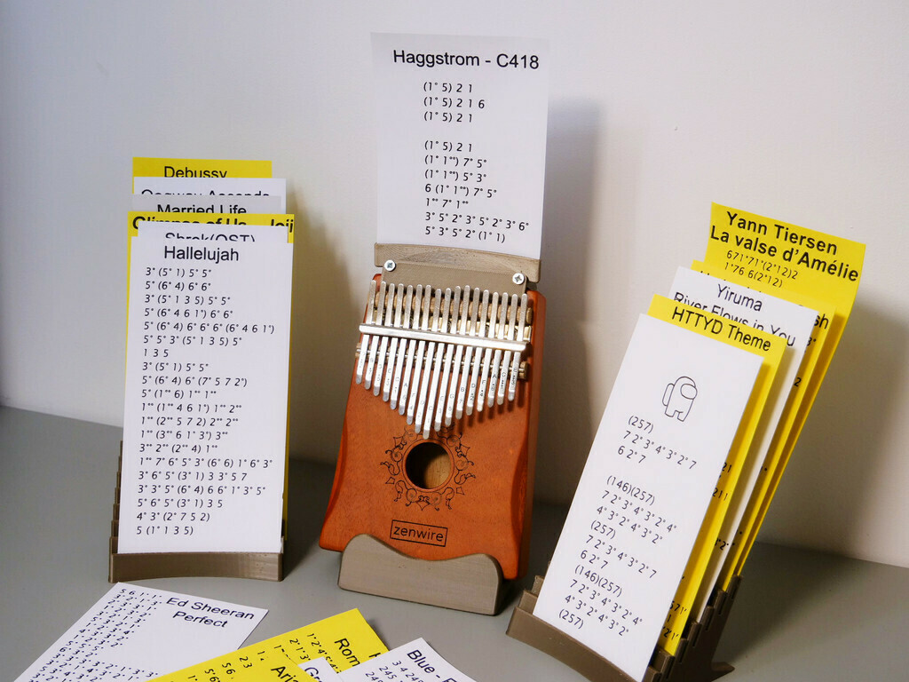 Free 3D file Kalimba Stand and Tabs Holder (+20 Printable Songs) 🎵・3D ...
