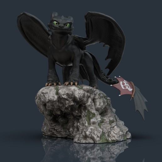 Download STL file Toothless - How to train your dragon for 3d print ...