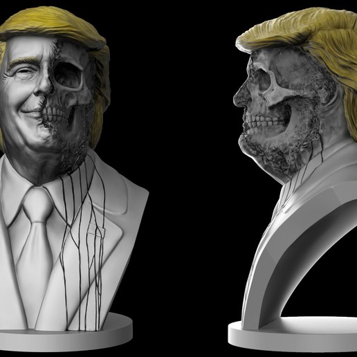 Download OBJ file Donald Trump Skull Bust • 3D printable model ・ Cults