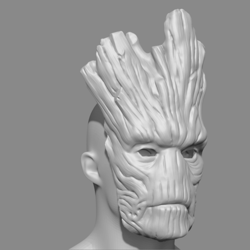 Download STL file Groot Mask - Fan Art for cosplay 3D print model ...