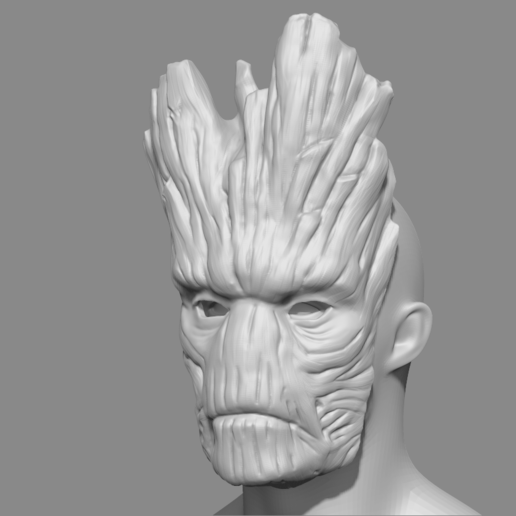 Download STL file Groot Mask - Fan Art for cosplay 3D print model ...