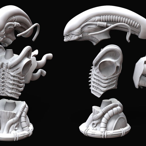 Download 3D printing models Original Alien Xenomorph Bust ・ Cults
