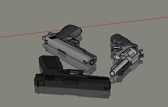 Archivo STL gratis Pack de 3 pistolas tamaño real・Diseño de impresora ...