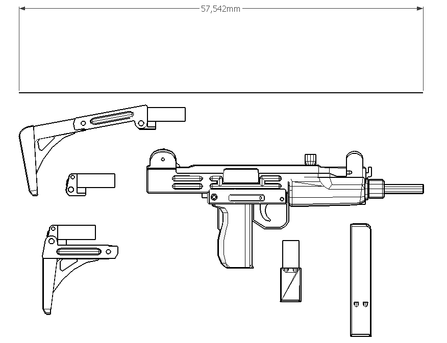 3D file 1/12 Walther UZI for figma 🦸・Design to download and 3D print・Cults