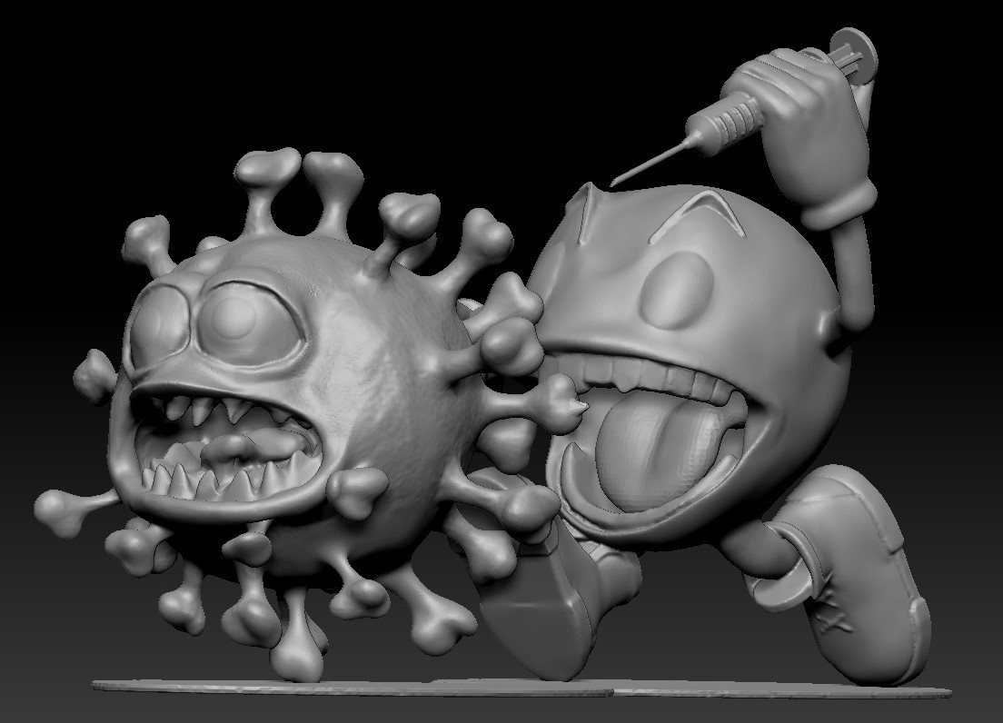 3D file Pac Man & Covid-19・Template to download and 3D print・Cults