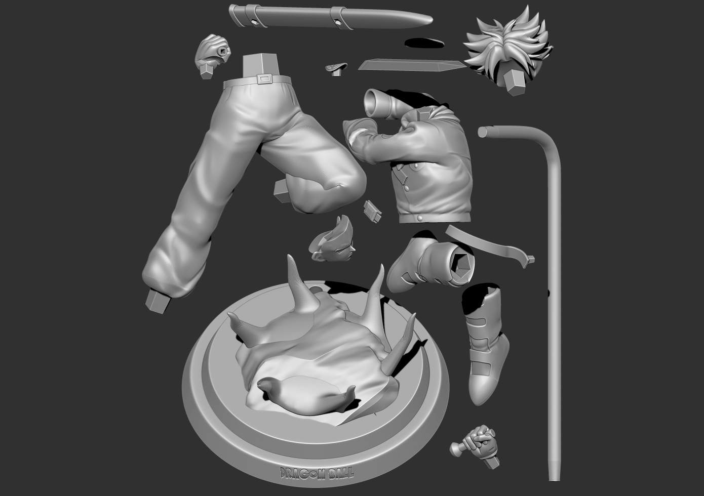 3D file Future Trunks - Dragon Ball Fanart・3D printing model to ...