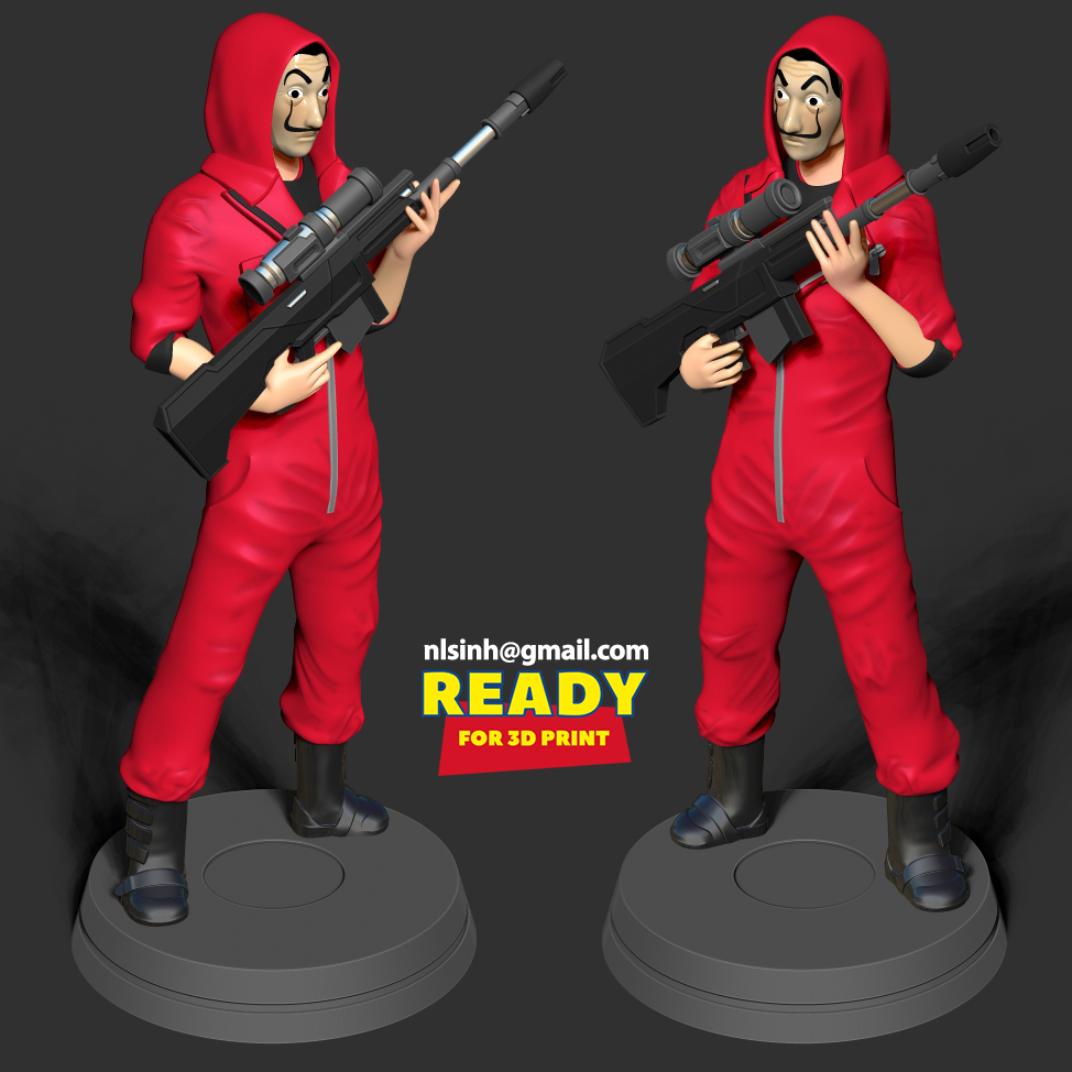 3D file Money Heist Fanart・3D printer design to download・Cults