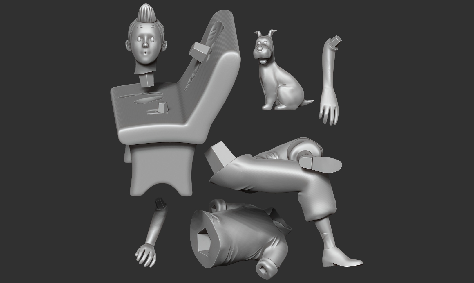 3D file Tintin and snowy・3D printer design to download・Cults