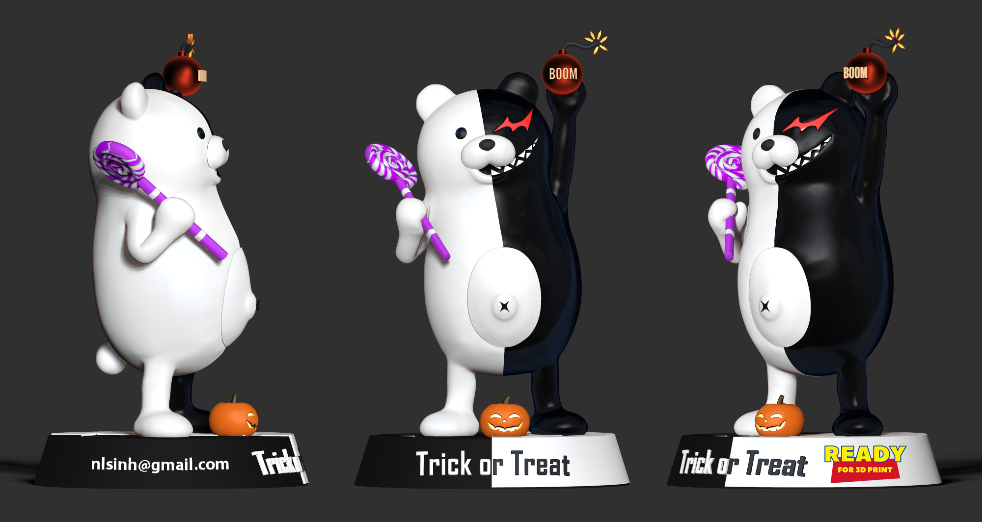 3D file Monokuma - Trick or Treat・3D printing design to download・Cults