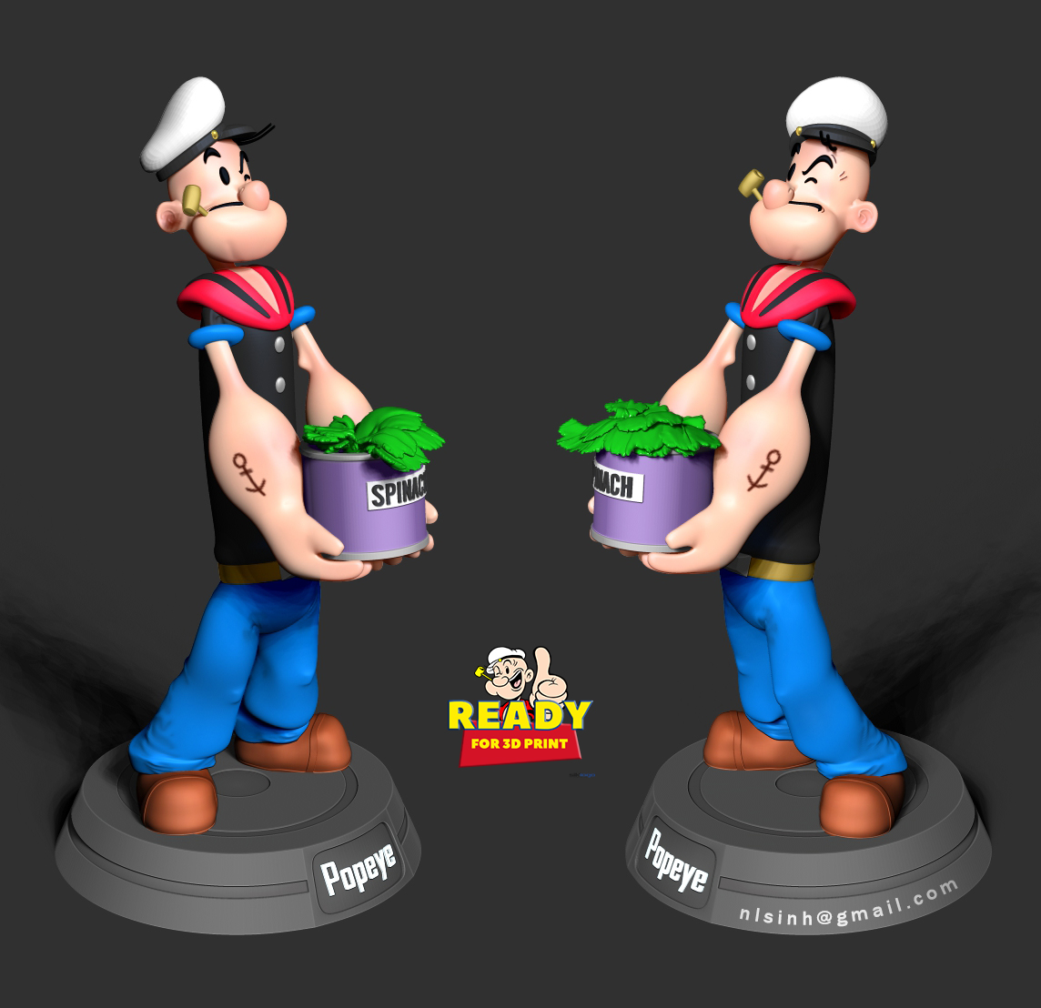 3D file Popeye the Sailor・3D printing idea to download・Cults