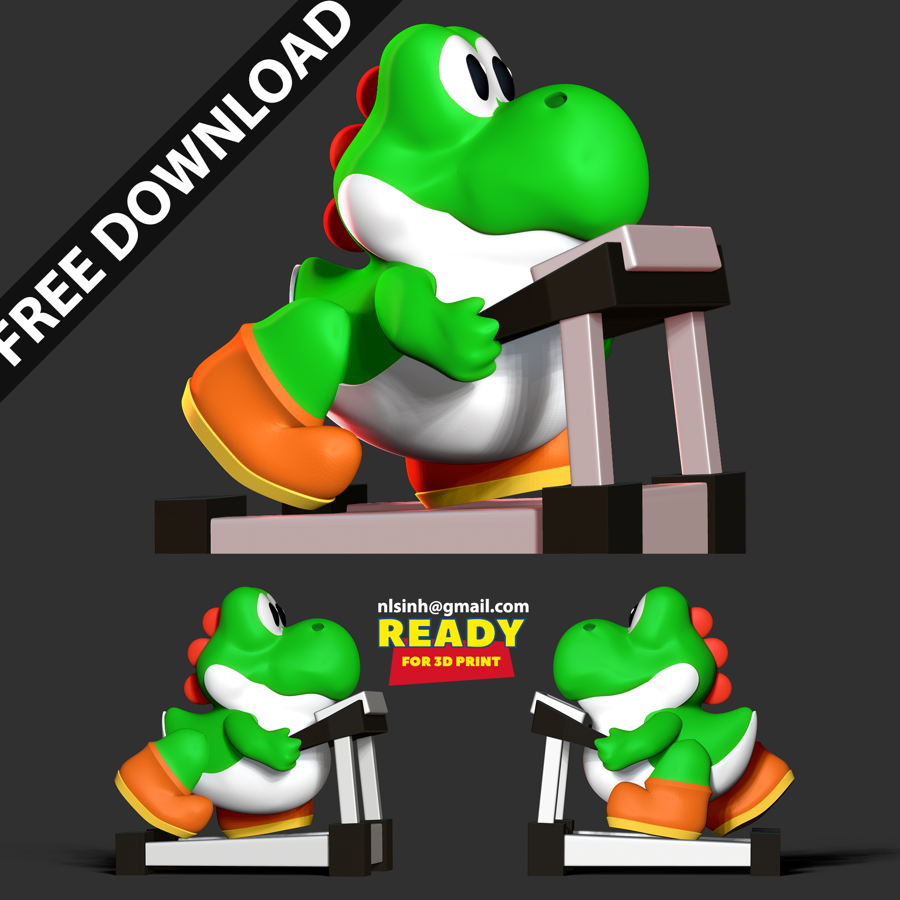 Free 3D file Fat Yoshi・3D printable design to download・Cults
