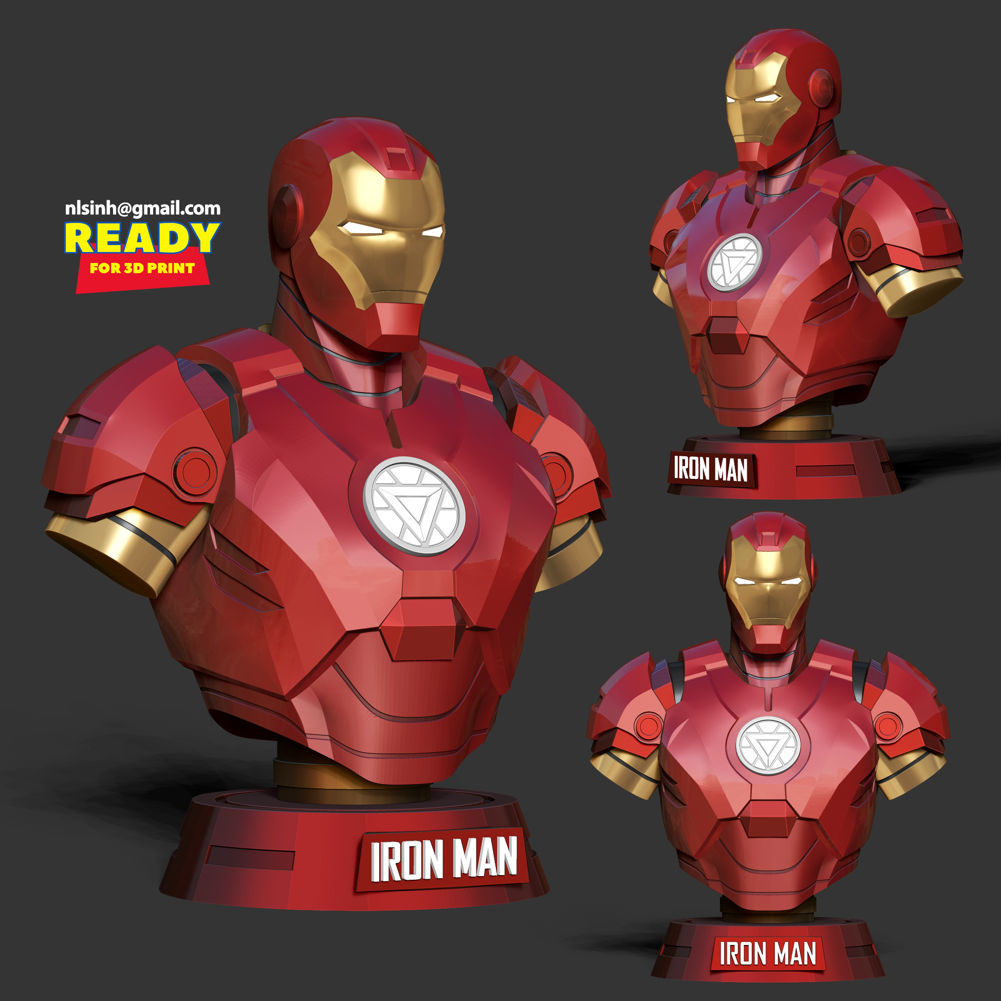 3D file Iron Man bust・3D print design to download・Cults