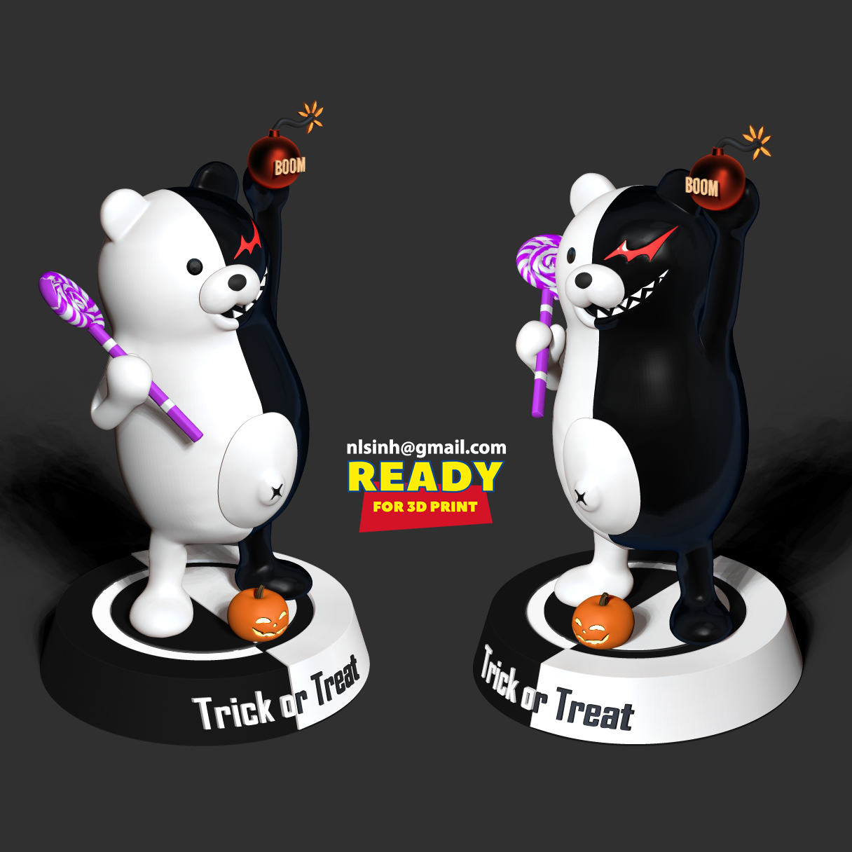 3D file Monokuma - Trick or Treat・3D printing design to download・Cults
