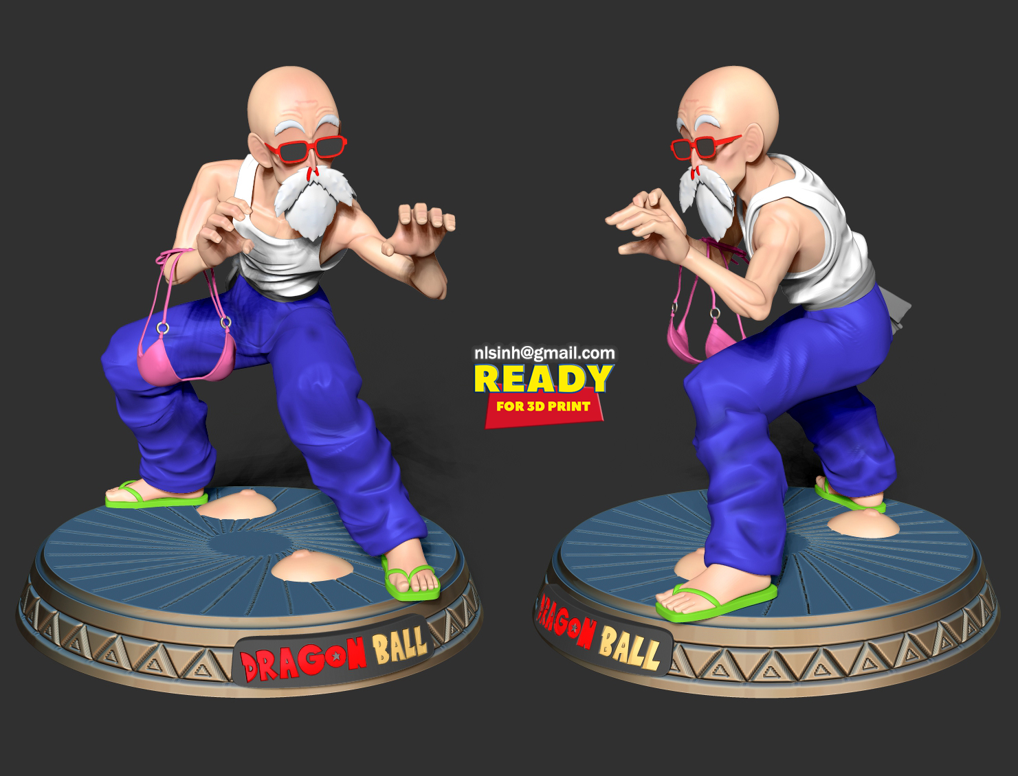 3D file Master Roshi - Ready to fight・3D print model to download・Cults