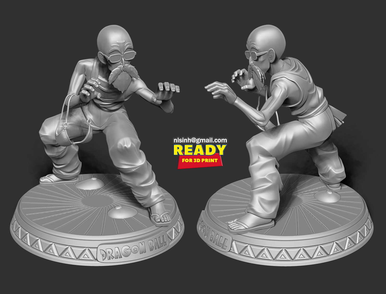 3D file Master Roshi - Ready to fight・3D print model to download・Cults