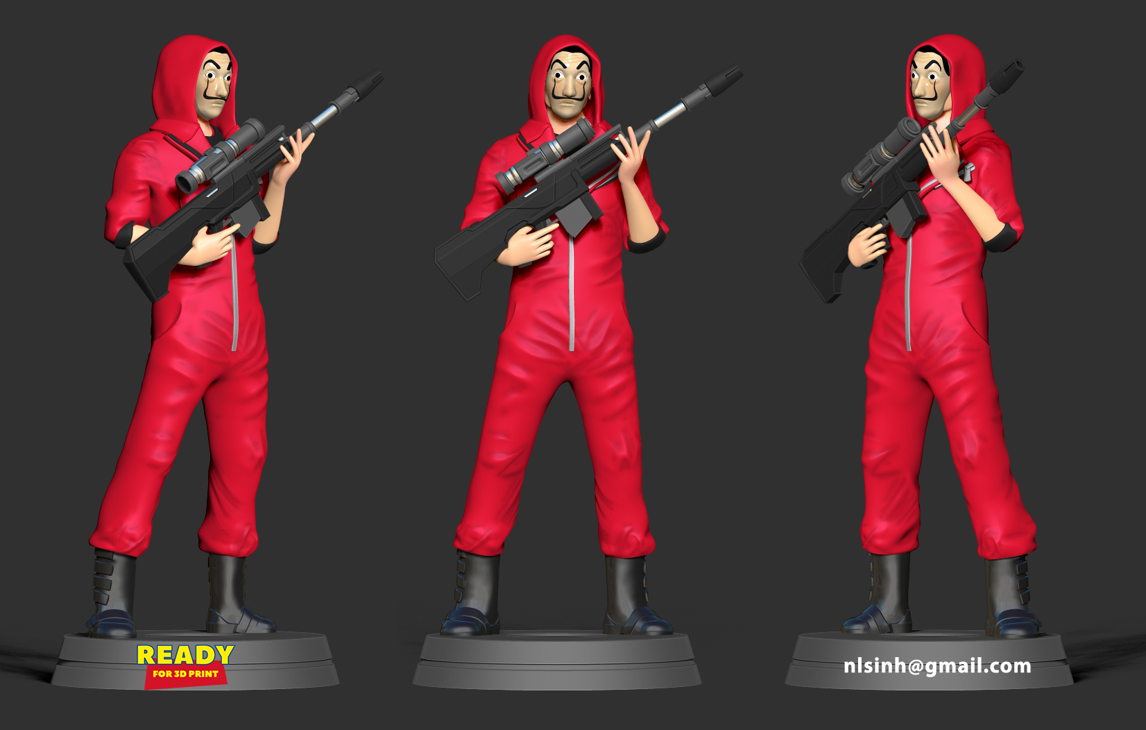 3D file Money Heist Fanart・3D printer design to download・Cults