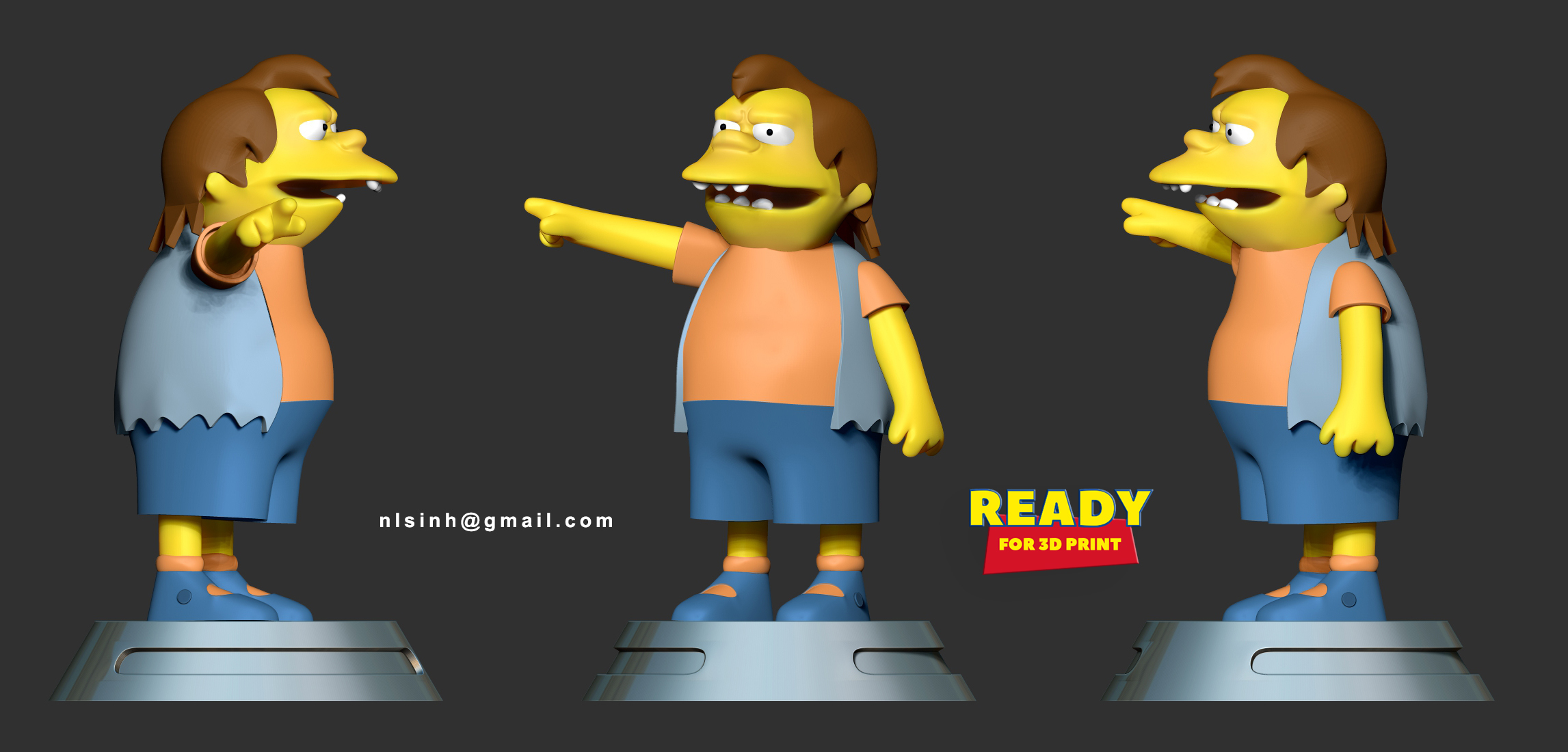 Fichier 3D Nelson Muntz - Les Simpsons Fan art・Design à télécharger et ...