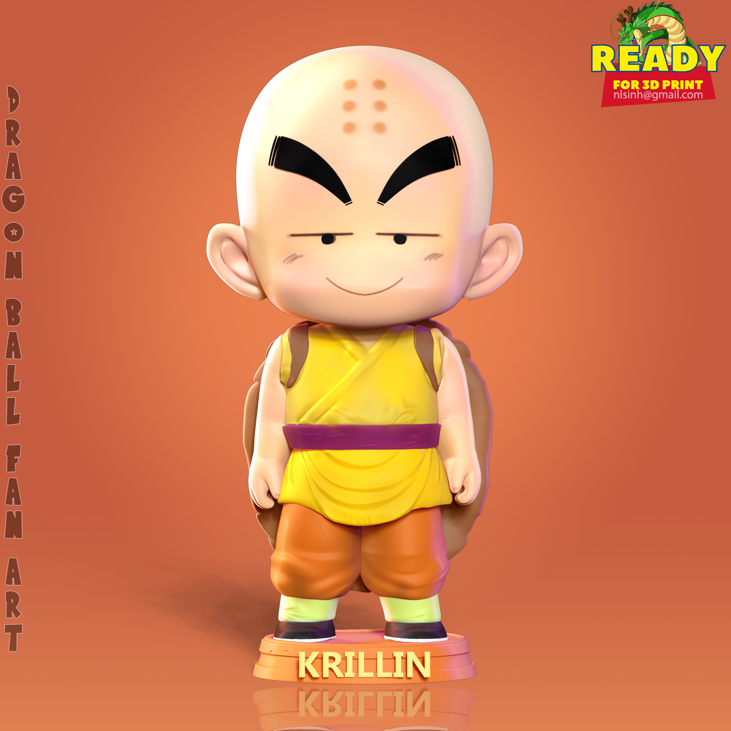 Descargar archivo STL Krillin - Dragon Ball Fanart • Diseño para ...