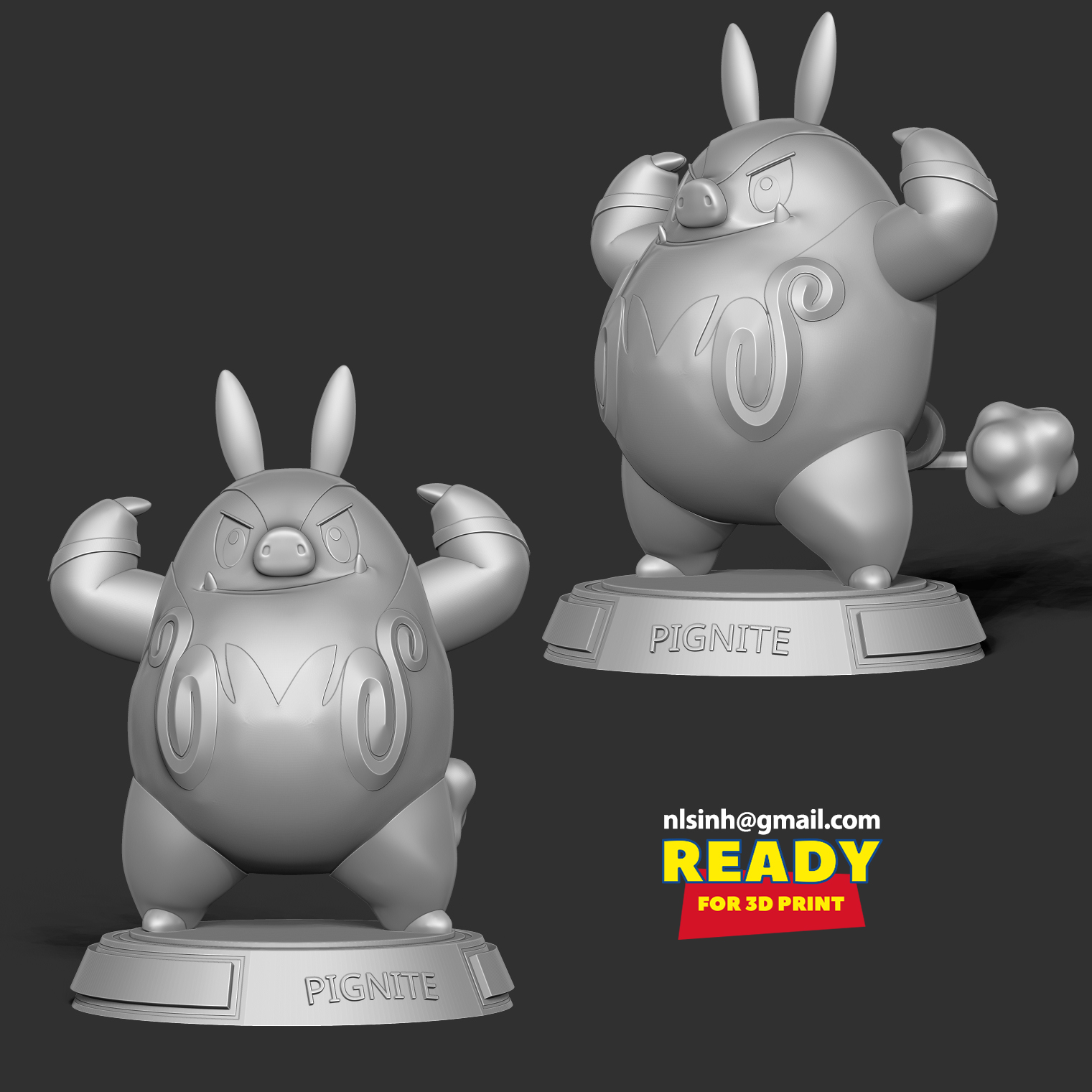 Archivo 3D Pignite - Fanart de Pokemon・Modelo para descargar y imprimir ...