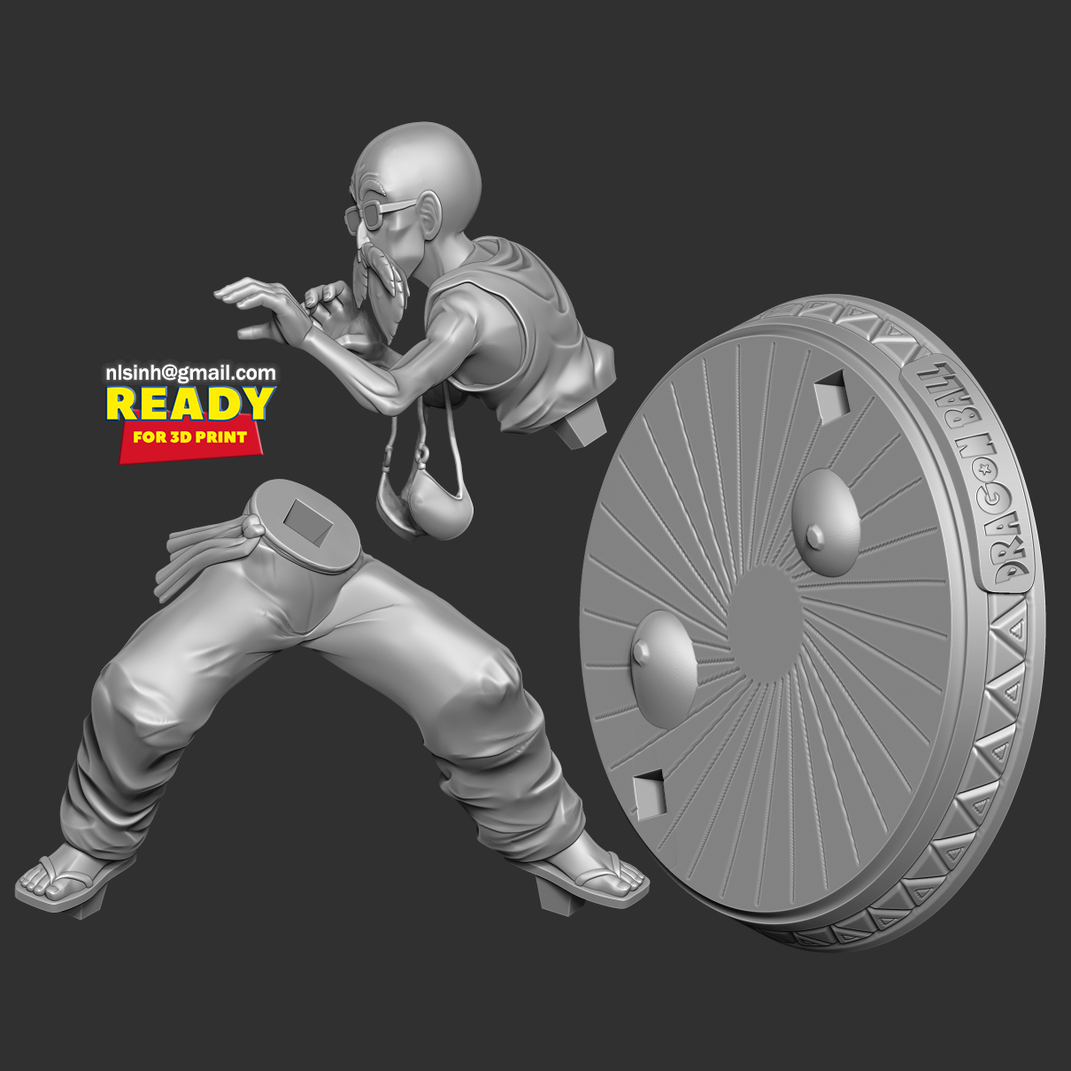 3D file Master Roshi - Ready to fight・3D print model to download・Cults