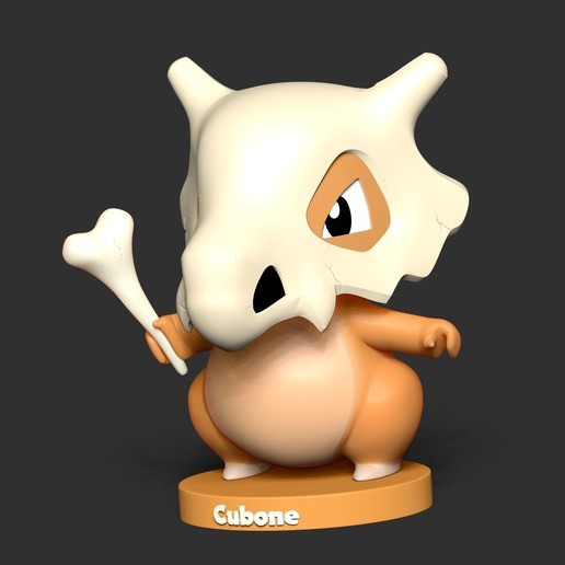 Download 3D print files Cubone - Pokemon Fanart ・ Cults