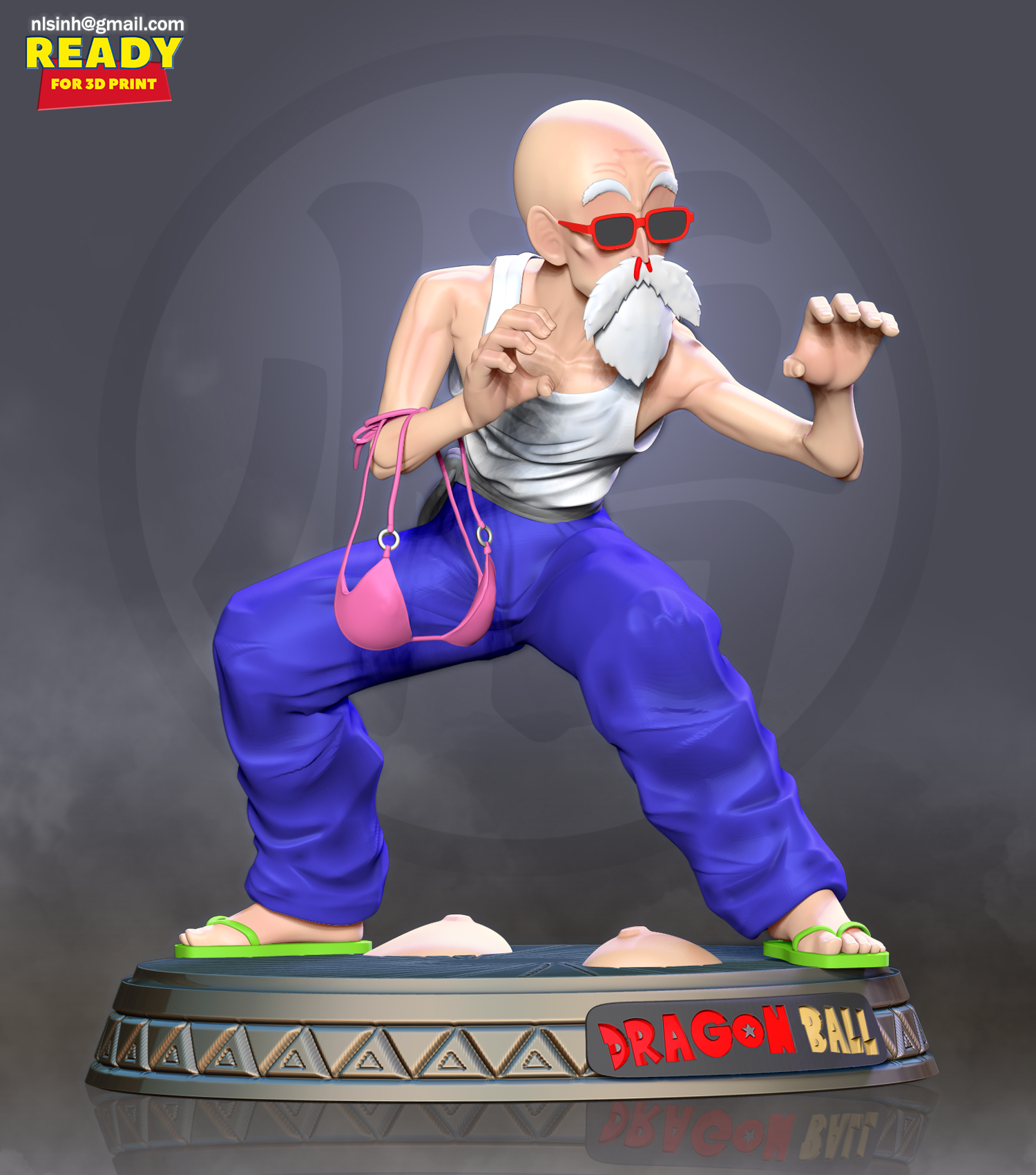 3D file Master Roshi - Ready to fight・3D print model to download・Cults