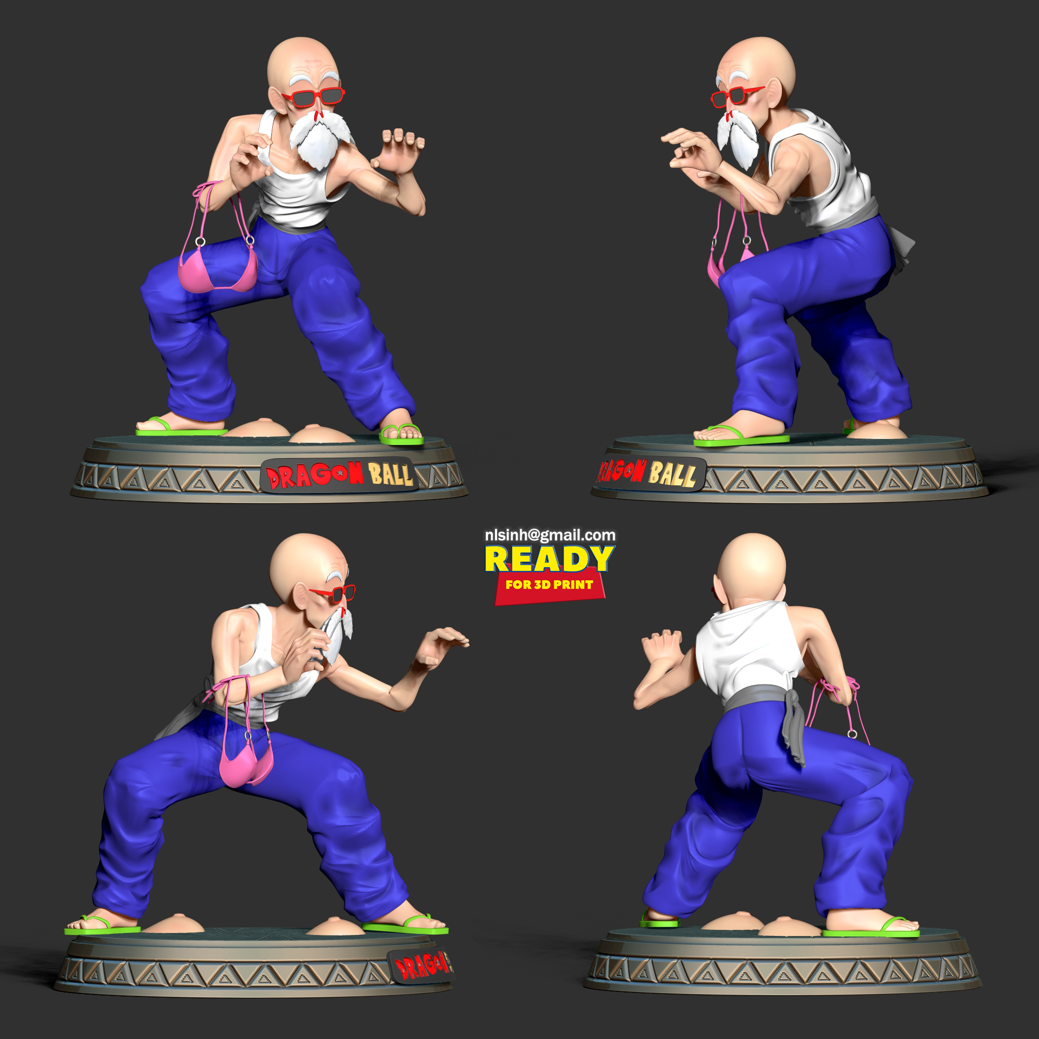 3D file Master Roshi - Ready to fight・3D print model to download・Cults
