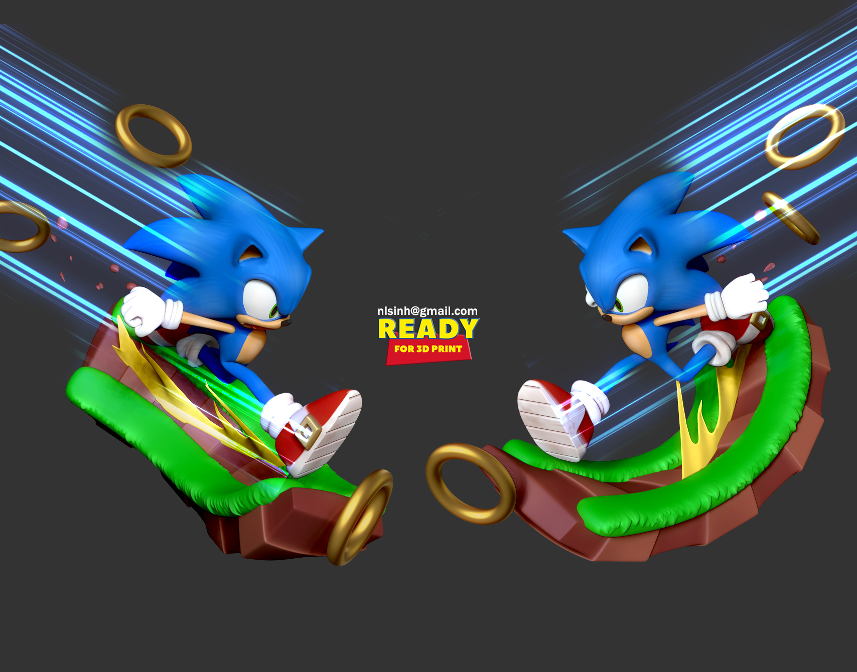 Archivo 3D Sonic the Hedgehog - La velocidad del rayo・Diseño imprimible ...
