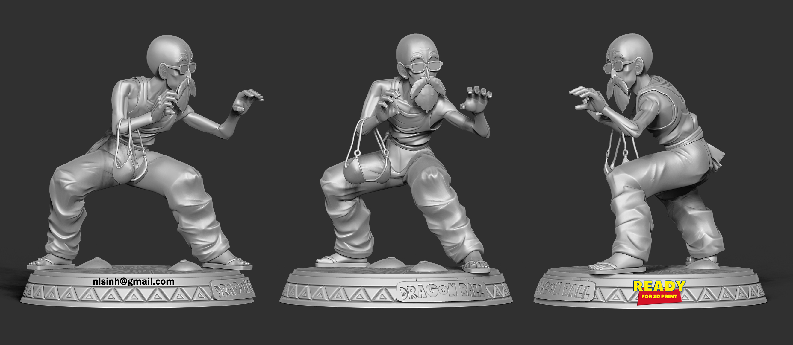 3D file Master Roshi - Ready to fight・3D print model to download・Cults