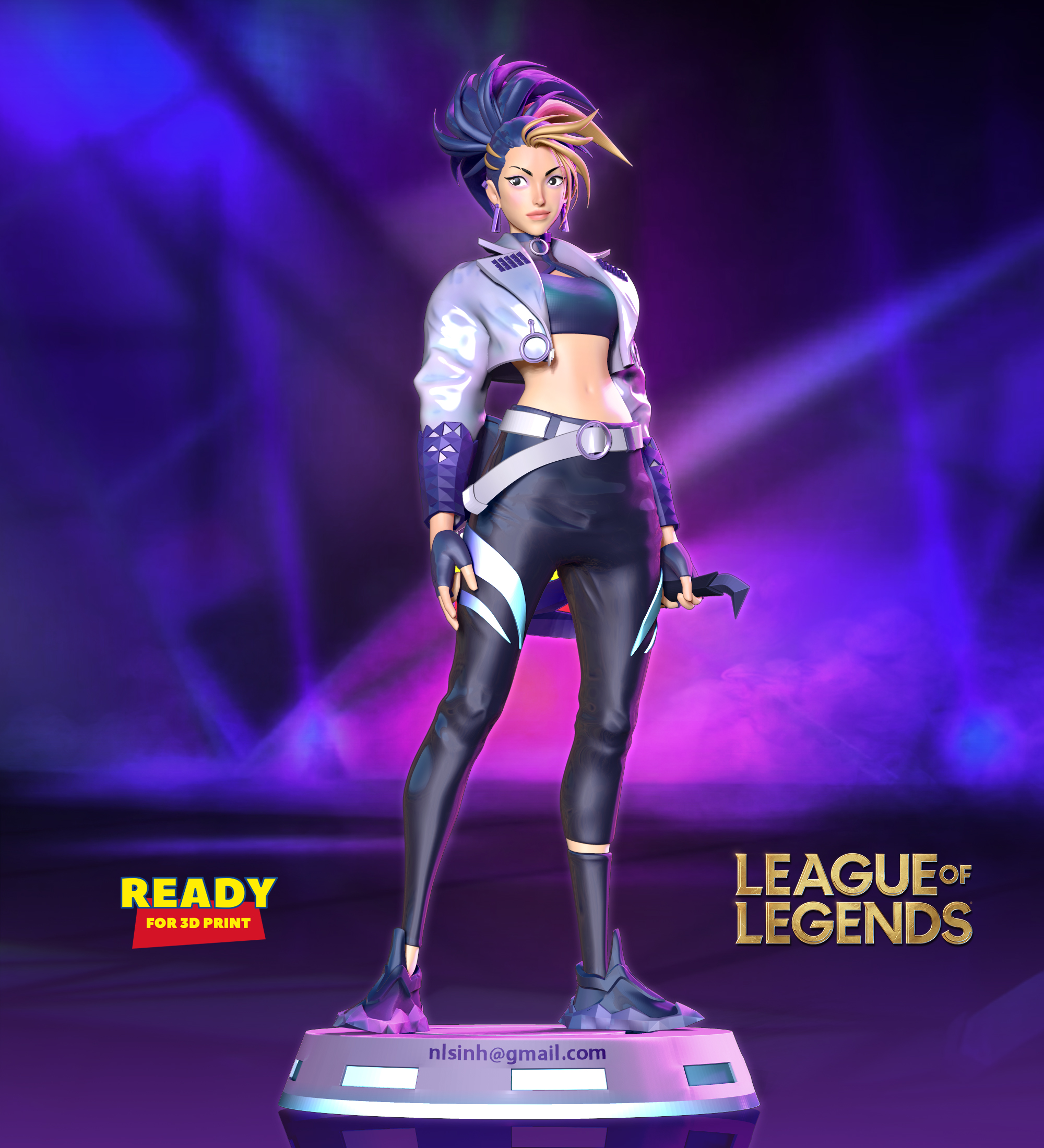 3D file Akali - League of legends Fanart・3D printer design to download ...