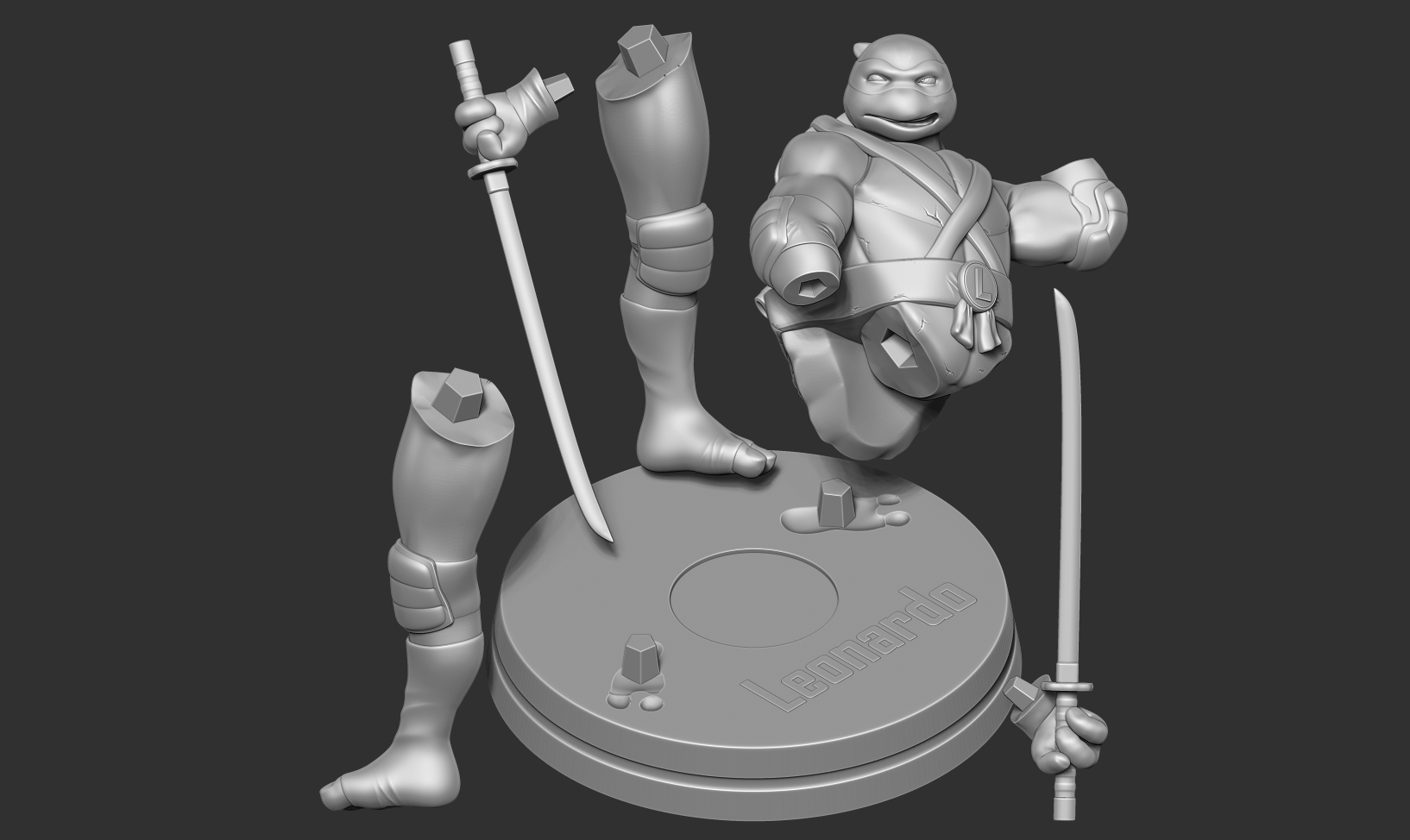 3D file Leonardo - TMNT Fanart ♌・3D printer design to download・Cults