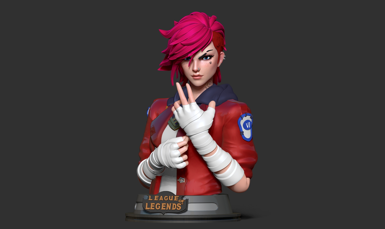 3D file Vi bust - Arcane Fanart 👤・3D print model to download・Cults