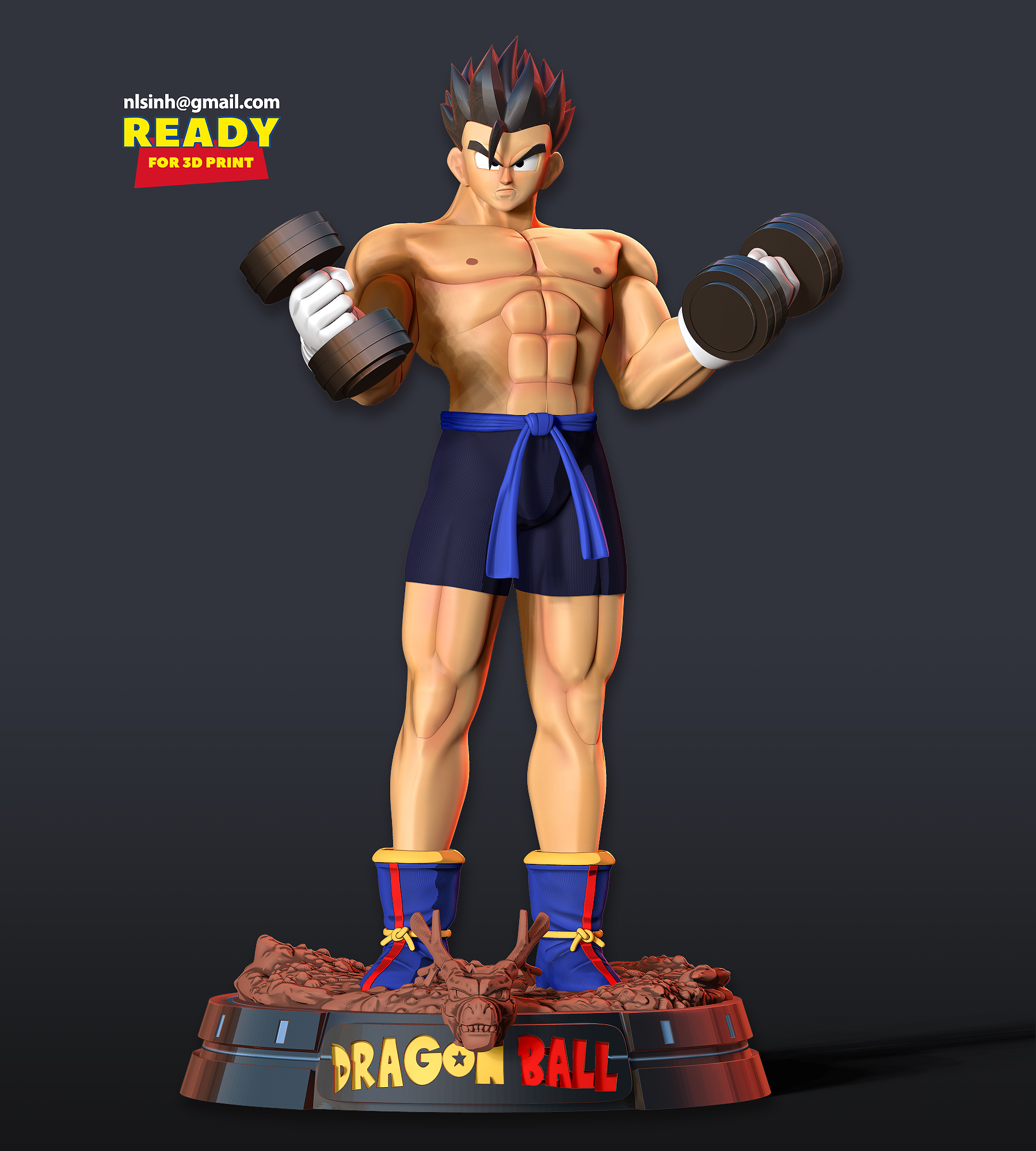 3D file Gohan with gym・3D printable model to download・Cults