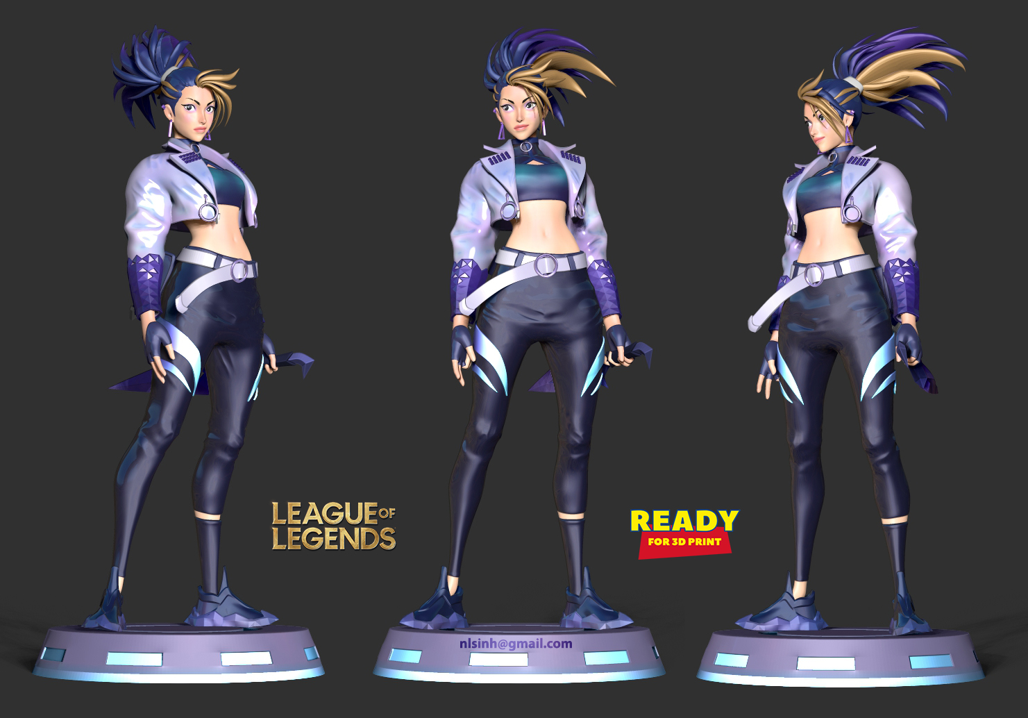 3D file Akali - League of legends Fanart・3D printer design to download ...