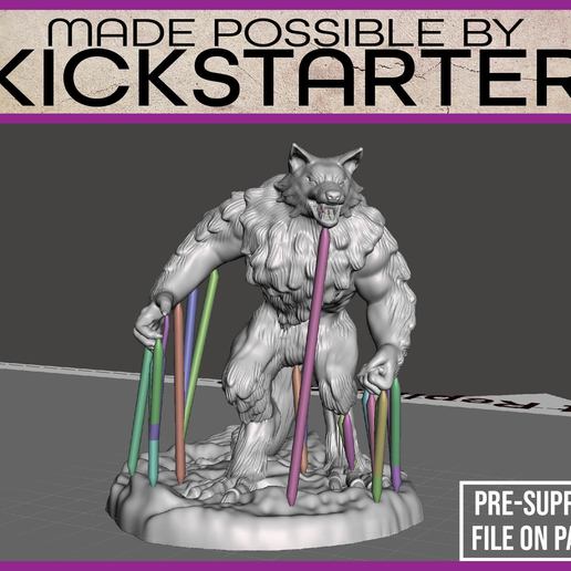 Download free 3D printer designs Werewolf - Tabletop Miniature ・ Cults
