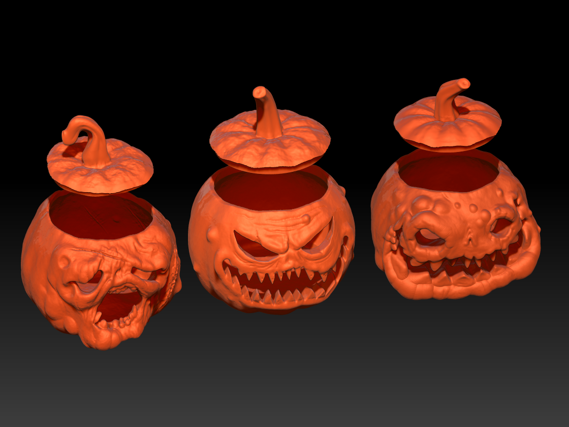 STL file Haloween pumpkin set・3D print object to download・Cults