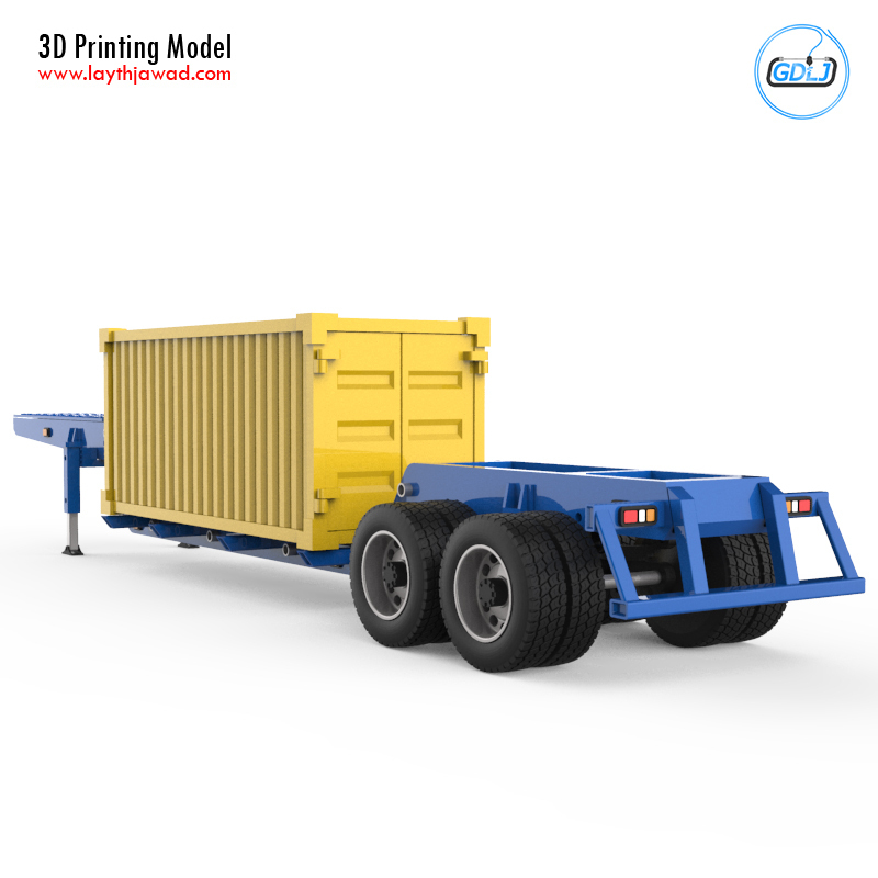 3D file Heavy Trailer With Container・3D printer model to download・Cults