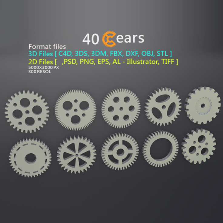 STL file 40 Gears・3D printable model to download・Cults