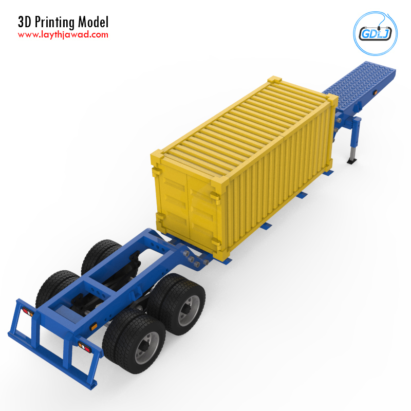 3D file Heavy Trailer With Container・3D printer model to download・Cults