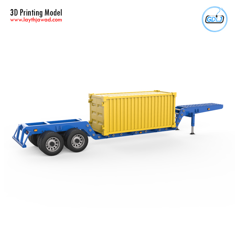 3D file Heavy Trailer With Container・3D printer model to download・Cults
