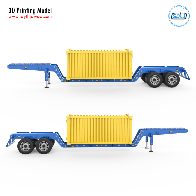 3D file Heavy Trailer With Container・3D printer model to download・Cults